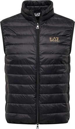 Emporio Armani Herren Gewebte Daunenweste, Black/Gold, XXL