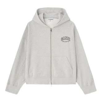 Ganni Essential Isoli Zip Hoodie - - Sweatshirts & Hoodies - Damen - Grau - S
