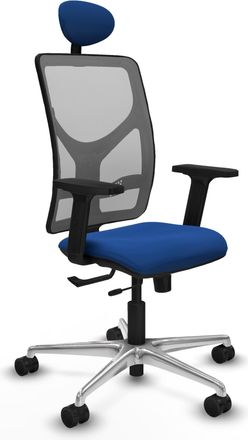 Piqueras y Crespo Call Center Stuhl mit 2D-Armlehnen, h&ouml;henverstellbarer Lendenwirbelst&uuml;tze und festem Kopfteil, ausgestattet mit Syncro/Traslack und Schneideschaum, Gr