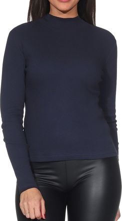 Ragwear Damen Longsleeve Langarmshirt Leichter Pulli mit Kragen Janelle Long 2521-25002 Navy (2028) S