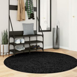 vidaXL Teppich oviedo Kurzflor Schwarz &oslash; 160 cm Vidaxl 254868