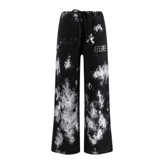 Maison Margiela Baumwoll-Jogginghose mit numerischer Logo-Stickerei - - Trousers - Damen - Schwarzk - XS