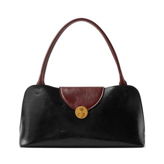Versace Mittlere Schultertasche aus Kalbsleder - - Bags - Damen - Schwarzk - ONE SIZE