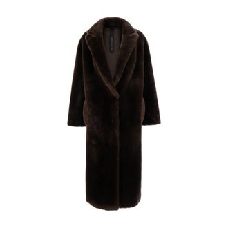 BLANCHA Brauner Mantel mit Reverskragen f&uuml;r Damen - - Coats - Damen - Braun - S