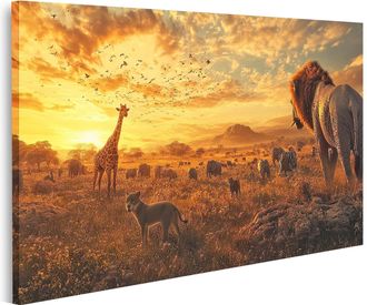 Islandburner Prime Bild auf Leinwand Magische Morgenlicht Safari in Afrika f&uuml;r Wohnzimmer Naturliebhaber Reiseb&uuml;ro Bilder Wandbilder Poster