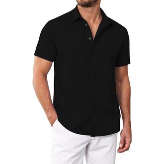 Generic Polo en lin pour homme - Chemises &agrave; manches courtes - Blanc - Coupe ajust&eacute;e - T-shirt en coton pour homme - Polo &agrave; manches courtes - T-shirt de gym &agrave; 