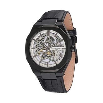 Pierre Cardin Homme, Accessoires, Noir, Taille: ONE Size Elegant Leather Dress Watch