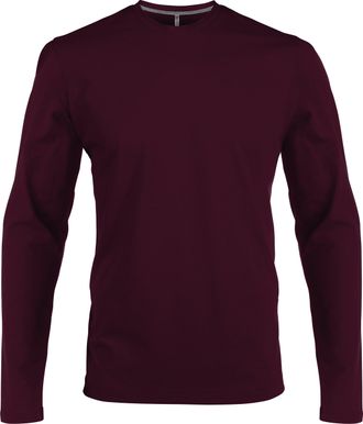 Kariban Herren T-Shirt Langarm Rundhals Shirt, Leicht Körperbetont, in 20 Farben und Den Größen S, M, L, XL, 2XL, 3XL u. 4 XL von noTrash2003, 3XL, Wine