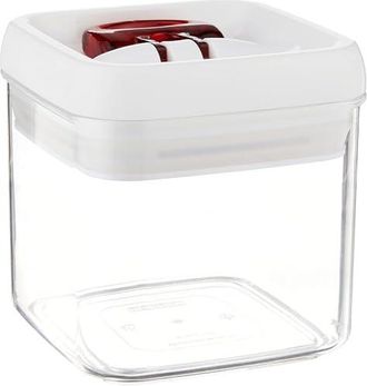 Leifheit Fresh and Easy Vorratsbehälter 400 ml, eckig, luft- und wasserdichte Vorratsdose mit patentierter Einhand-Bedienung, Frischhaltedose, stapelbare Aufbe