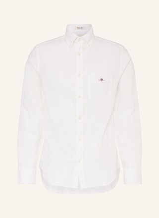 GANT Hemd Regular Fit Mit Leinen weiss