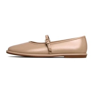 Cesare Gaspari Zeitlose Eleganz Mary Jane Flats - Beige - - Shoes - Damen - Beige - 39 EU