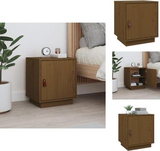 vidaXL Nachttisch Honigbraun 40x34x45 cm Massivholz Kiefer - Nachttisch - Holzm&ouml;bel - Kiefernholz - Wohnzimmerdeko - Schlafzimmereinrichtung