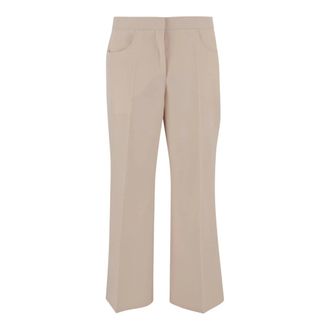 Jil Sander Femme, Pantalons, Beige, Taille: 42 FR Wool Pantalons