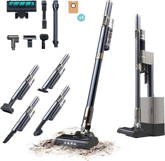 Cecotec Leichter kabelloser Staubsauger mit Selbstentleerungsstation Scoba 3000 Station. Digitaler Brushless-Motor 210W, Saugkraft 20kPa, Laufzeit 40 Minuten,