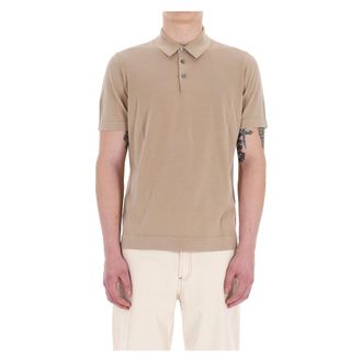 Drumohr Leichtes Sommer-Poloshirt mit frosted Effekt - - Tops - Herren - Beige - XL
