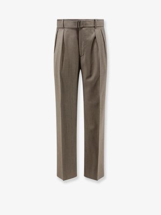 Tagliatore Nevil virgin wool trousers with belt - TAGLIATORE - gender_Man