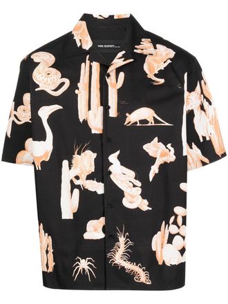 Neil Barrett chemise &agrave; imprim&eacute; graphique - Noir