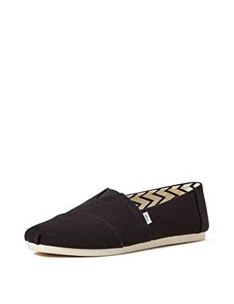 Toms Alpargata en Coton recyclé, Mocassin Plat Homme - Blanc Noir - 43.5 EU