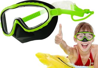 Generico Kinderbrille mit Abdeckung, Schnorchelbrille, wasserdicht, beschlagfrei, f&uuml;r M&auml;dchen von 4 bis 16 Jahren