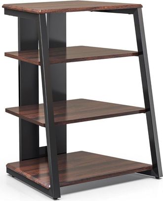 Fitueyes Meuble hifi à 4 Etagères en Bois et Acier Meuble Audio/Vidéo Capacité de Charge Max. 50KG Structure Solide Braun - Fitueyes
