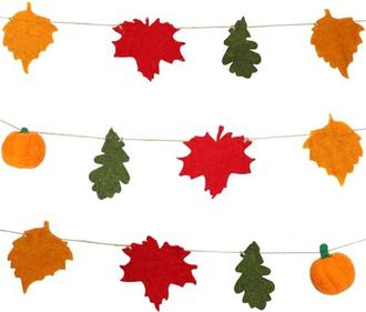 Talking Tables Autumn Fels Leaf Indoor Halloween String Warm Glow Fun Decorations for Custome Birthday NYE Party Home Décor, 16 LED Battery Operated, Light Length 62