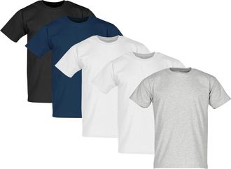 Fruit Of The Loom Valueweight T Shirt 5er-Pack Herren, 2xWhite +1xBlack +1xNavy +1xGrey, 5XL