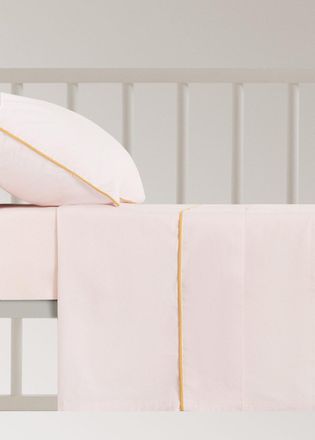 Mango Drap plat berceau percale de coton liser&eacute; en contraste violet clair/pastel - Home - 100x150cm - MANGO HOME