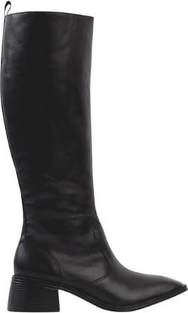 Poema Bottes en cuir noir à talon et bout carré (noir, Système Taille Chaussures EU, Adulte, Numérique, Moyen, 37)