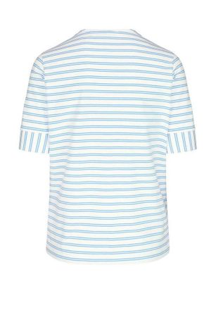 bianca Kurzarmshirt DINIA in modernem Ringeldessin in Trendfarbe