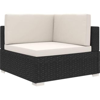 vidaXL Chaise dangle 1 pc et coussins R&eacute;sine tress&eacute;e Noir Vidaxl