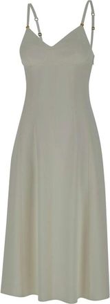 Elisabetta Franchi Femme, Robes, Blanc, Taille: 40 FR Robe de jour blanche laiteuse avec jupe &eacute;vas&eacute;e