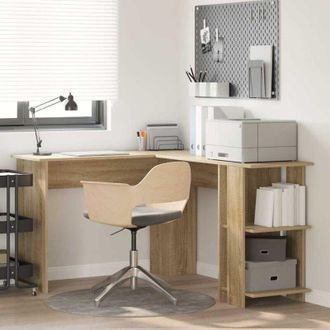 vidaXL Vidaxl - Bureau dAngle avec Rangement Ch&ecirc;ne sonoma 140 x 113.5 x 75 cm