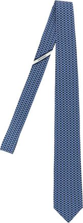 Ferragamo Homme, Accessoires, Bleu, Taille: ONE Size Cravate Jacquard Gancini