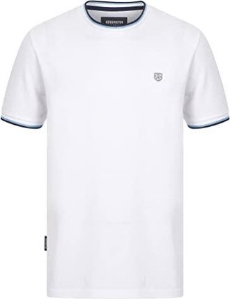 Kensington Eastside Westmoor Cotton Jersey Crew Neck Ringer T-Shirt in Bright White - Kensington Eastside - XL