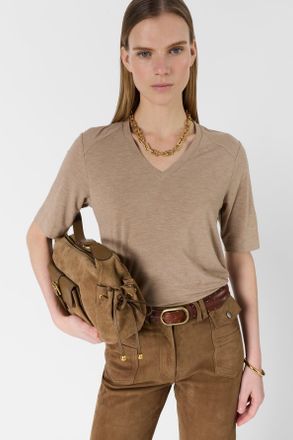 Gerard Darel T-shirt V fluide - MALVINE - Caramel