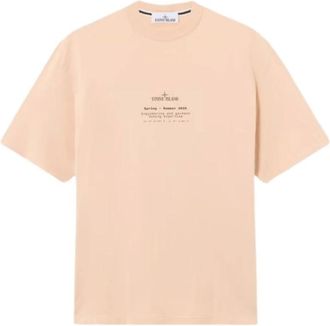 Stone Island Homme, Tops, Rose, Taille: 2XL T-Shirt Stone E26