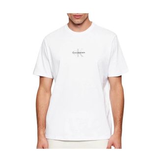 Calvin Klein Jeans Homme, Tops, Blanc, Taille: XL SS 30S Micro Monologo Graphic Tee