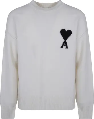 Ami Homme, Pulls, Blanc, Taille: M Pulls &agrave; col rond