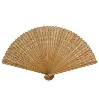 Vosarea &Eacute;ventail &agrave; Main Bambou Soie Eventail Bois Ventilateur Pliant Vintage Eventail