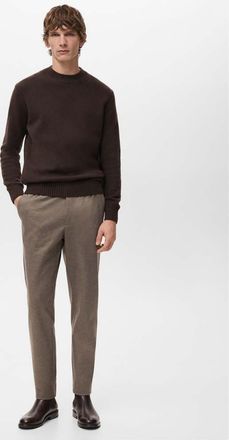 Mango Pantalon flanelle regular-fit tabac - Homme - 40 - MANGO MAN