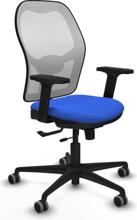 Piqueras y Crespo Ergonomischer Stuhl mit 2D-Armen, h&ouml;henverstellbare Lendenwirbelst&uuml;tze, ausgestattet mit Syncro/Translack und Schaumstoff, Rollen 65 mm, Parkett, Wei&szlig;