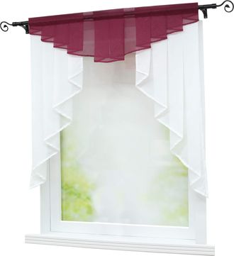 Joyswahl Kleinfenster Scheibengardine Voile Bistrogardine »Gerda« mit Tunnelzug Transparente Gardine Stores BxH 100x100cm Winerot 1er Pack