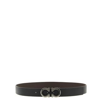 Ferragamo Homme, Accessoires, Noir, Taille: 105 CM Gancini Reversible Belt