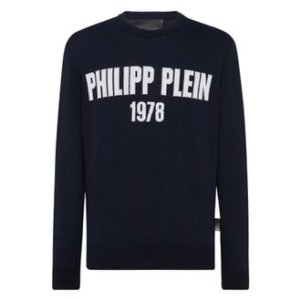 Philipp Plein Homme, Pulls, Bleu, Taille: 2XL Round Neck Pullover 1978