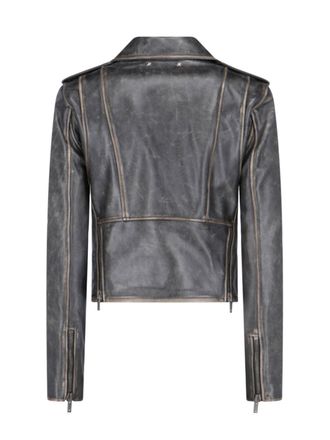 Golden Goose Womens Jackets Black Cow Leather