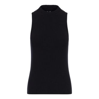 Rick Owens Rippstrick-Rundhals-Top ohne &Auml;rmel - - Tops - Damen - Schwarzk - M
