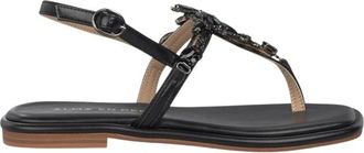 Alma En Pena Alma EN Pena, Femme, Chaussures, Noir, Taille: 41 EU Sandales Plates avec Bride en T et Strass