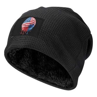 Ahdyr Bonnet en Maille gaufr&eacute;e, Polaire, Chaud, pour lhiver, Noir, pour Hommes et Femmes