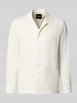 HUGO BOSS Relaxed Fit Hemdjacke aus reinem Leinen Modell H-CAI-K-3P-262