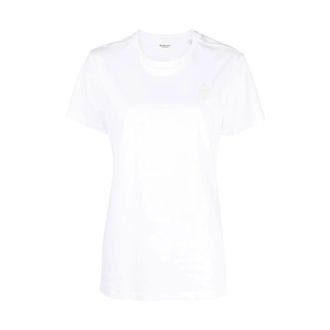 Isabel Marant Wei&szlig;es Baumwoll Logo Besticktes T-Shirt - - Tops - Damen - Wei&szlig; - XS